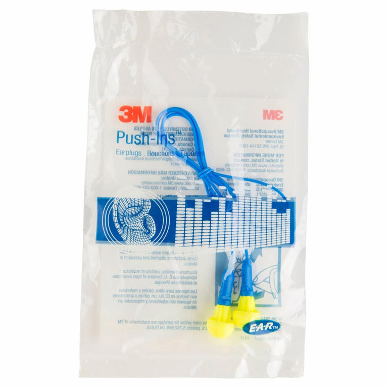 Buy 200 Pairs 3M Push-Ins Corded Earplugs w Grip Rings SLC80 23dB Class ...